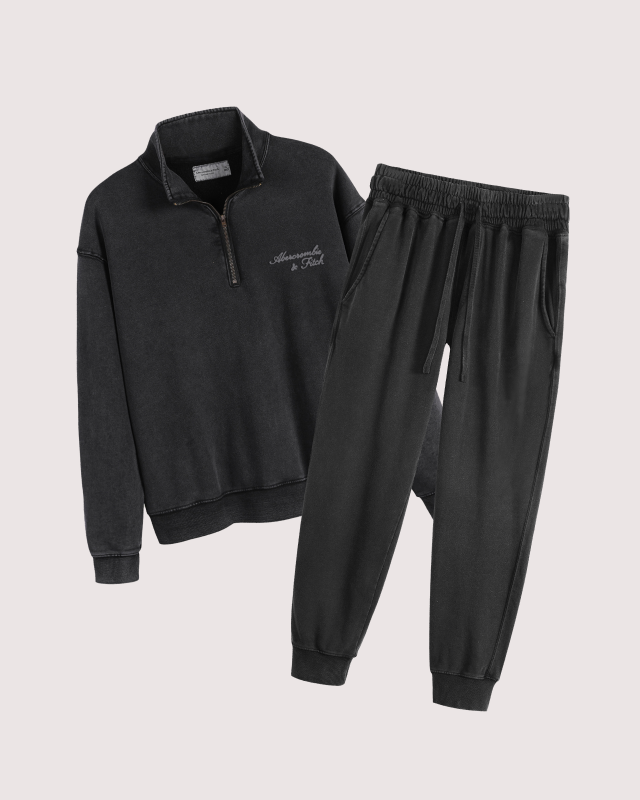 Мужской свитшот с воротником на замке ST49 Abercrombie & Fitch